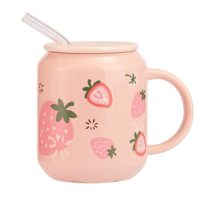 Strawberry Coffee Mug Children's Office Cup Ceramic Water Cup Lovely ...